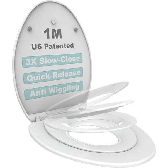 Family Toilet Seat, Patented Slow Close & Quick Releasing Technology ...