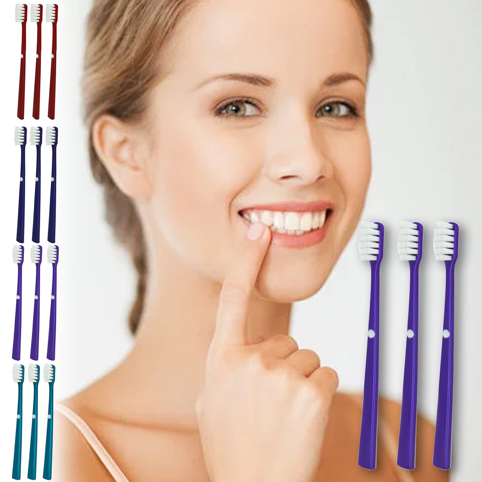 Family Toothbrush Set For Daily Oral Hygiene Soft Bristles With Large ...