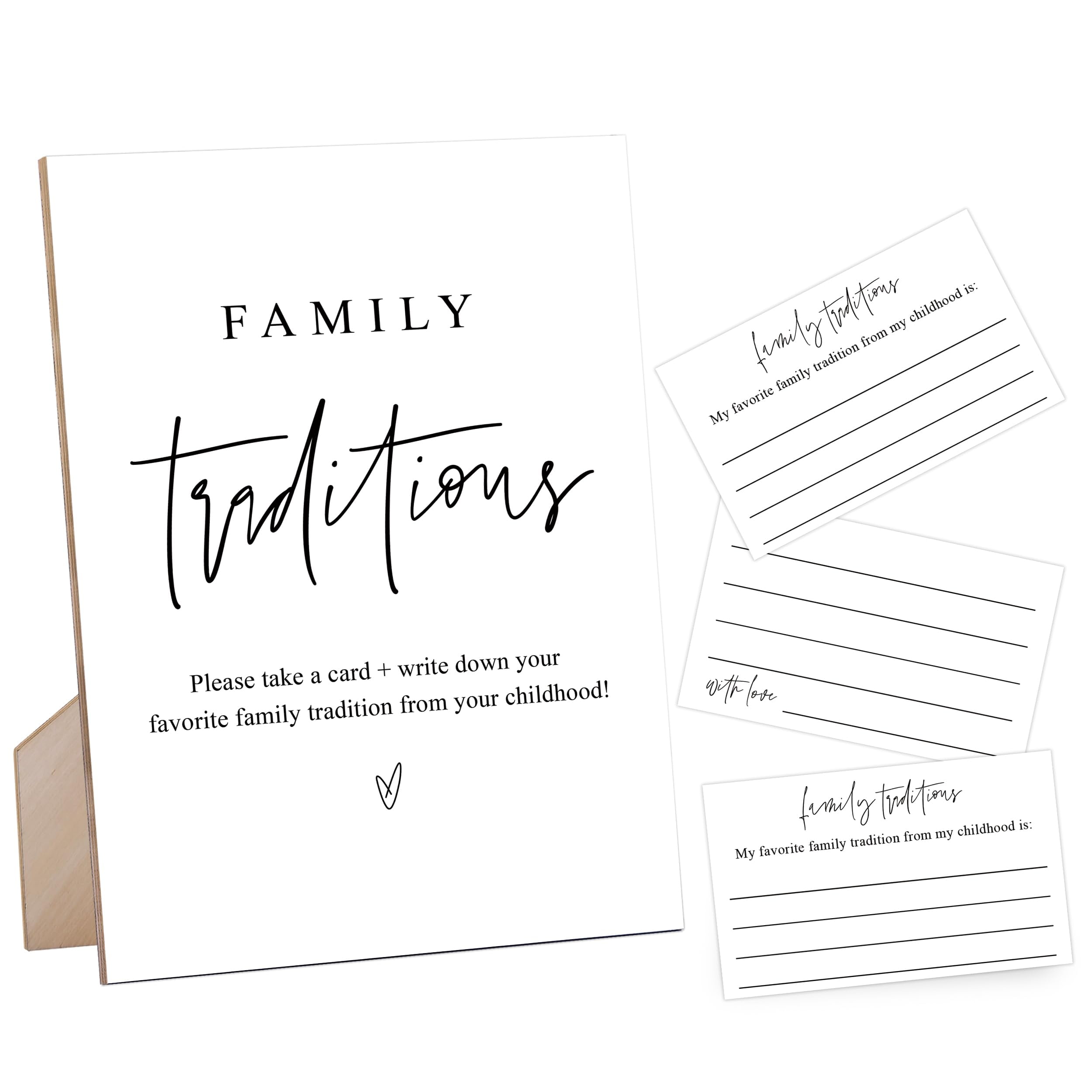 Family Traditions Sign, Baby Shower Sign for Baby Shower Centerpiece ...