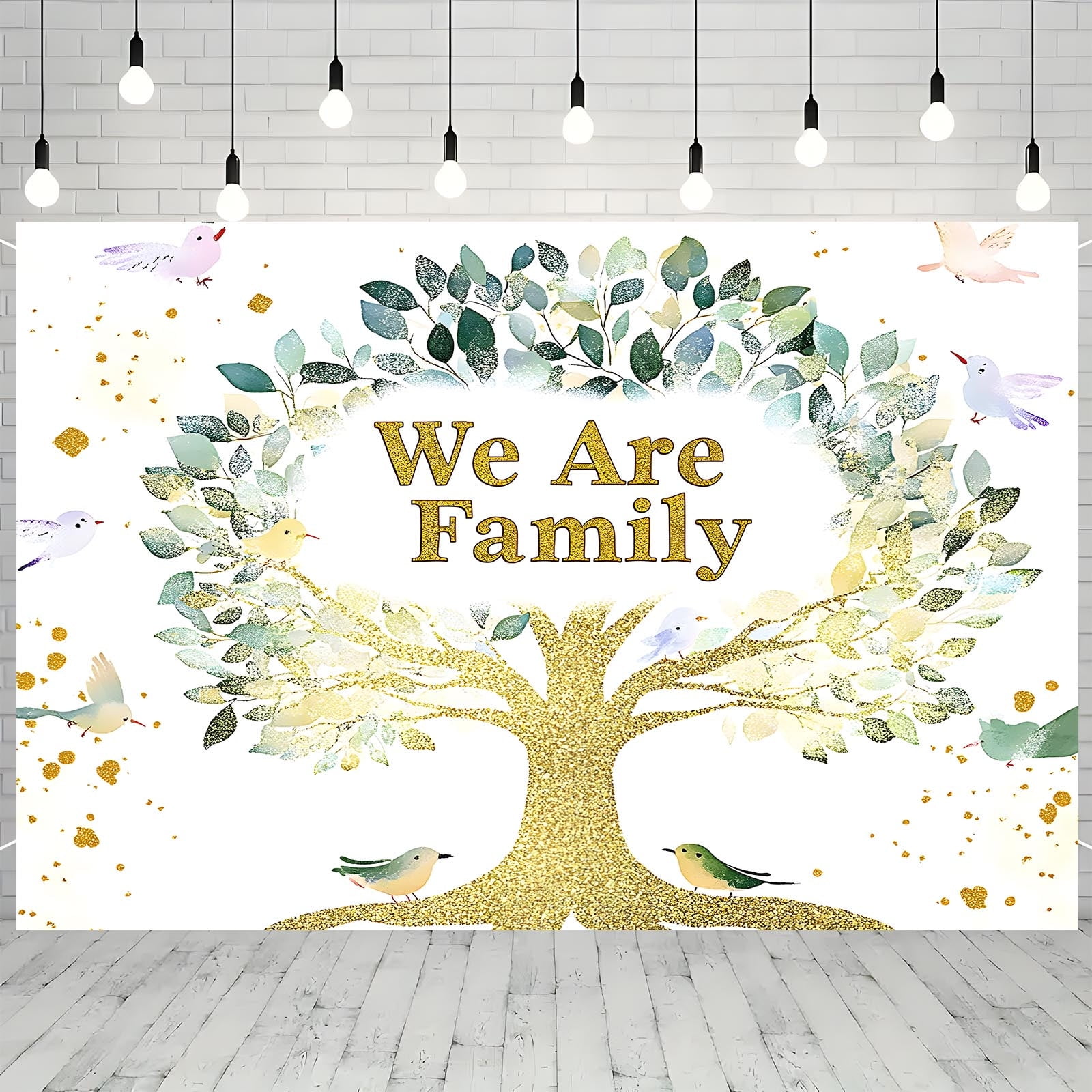 We Are Family Tree Backdrop Banner - Polyester Photo Booth Background ...