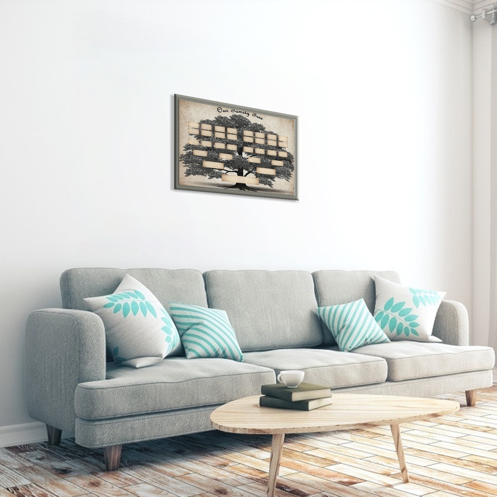 Family Tree Canvas Poster - 6 Generation Genealogy Chart for Ancestral ...