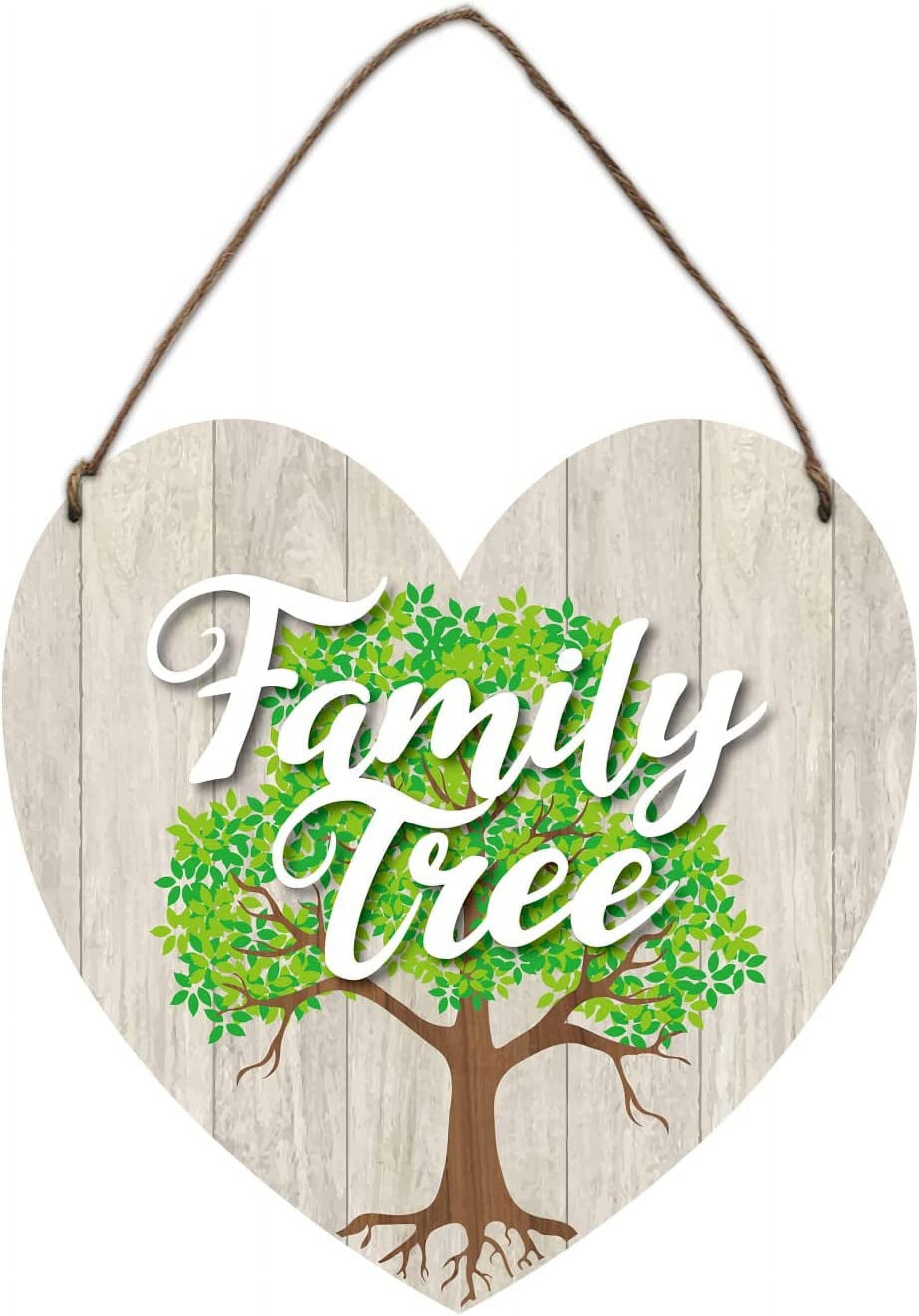 Family Tree Decor Sign 11.8" Family Names Sign Retro Wood Hanging ...
