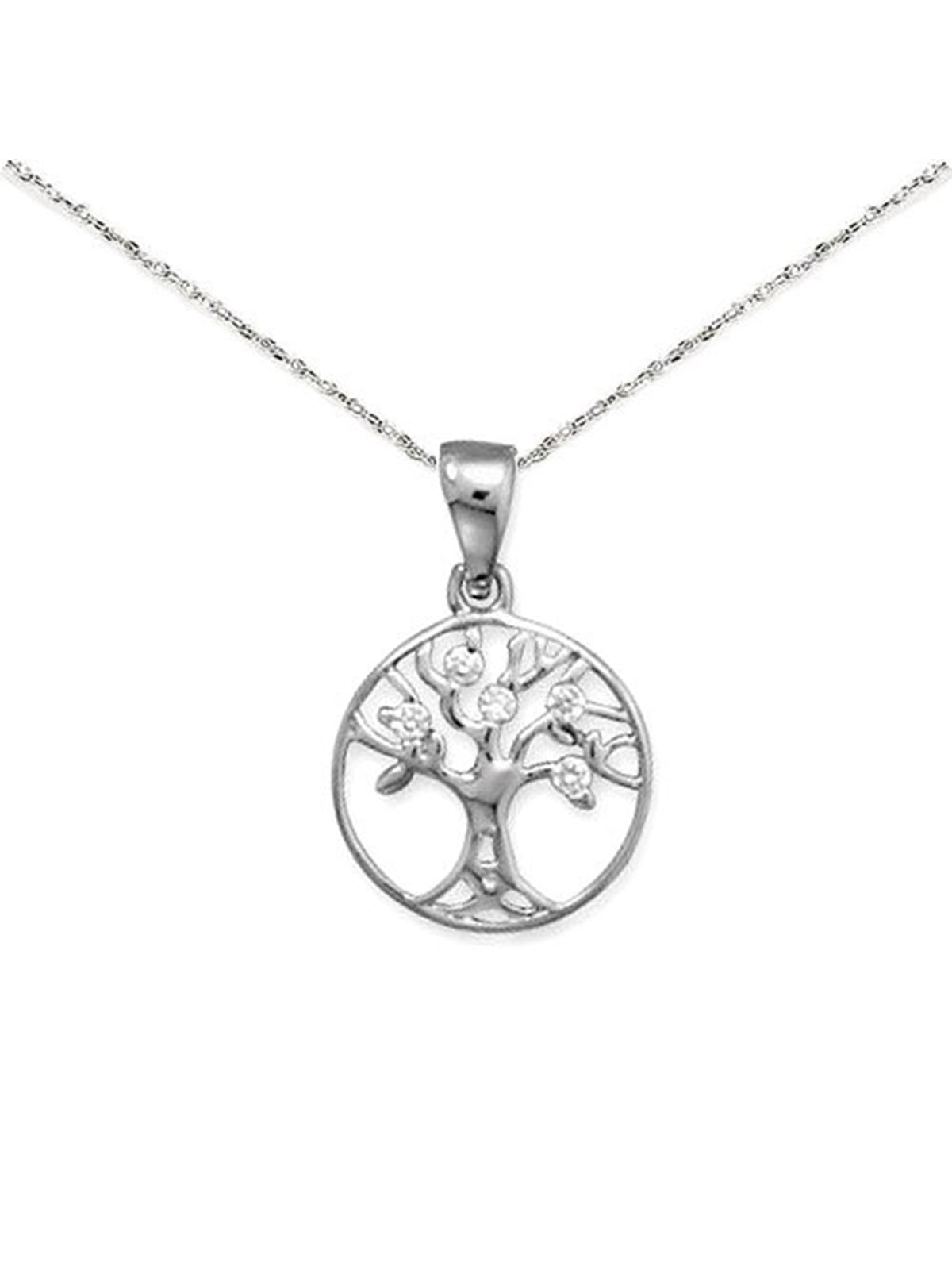 Family Tree of Life Pendant with Cubic Zirconia, 20-inch - Walmart.com
