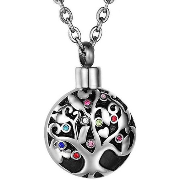 Family Tree of Life Urn Necklace Cremation Keepsake Memorial Ashes ...