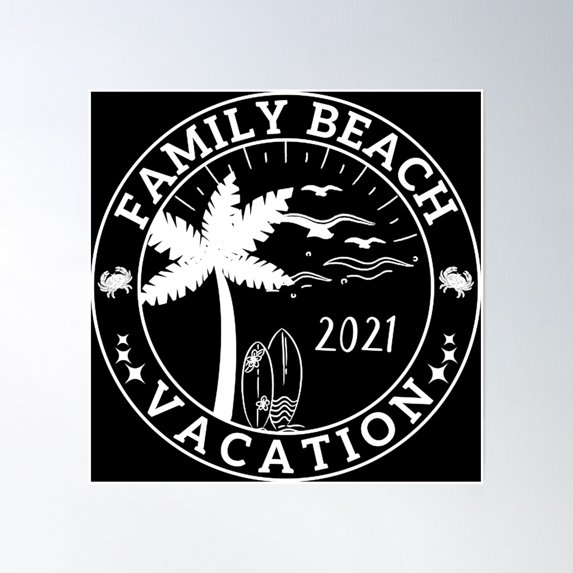 Family Vacation 2021 Poster Wall Art, Modern Wall Decor, 24x24 UNFRAMED ...
