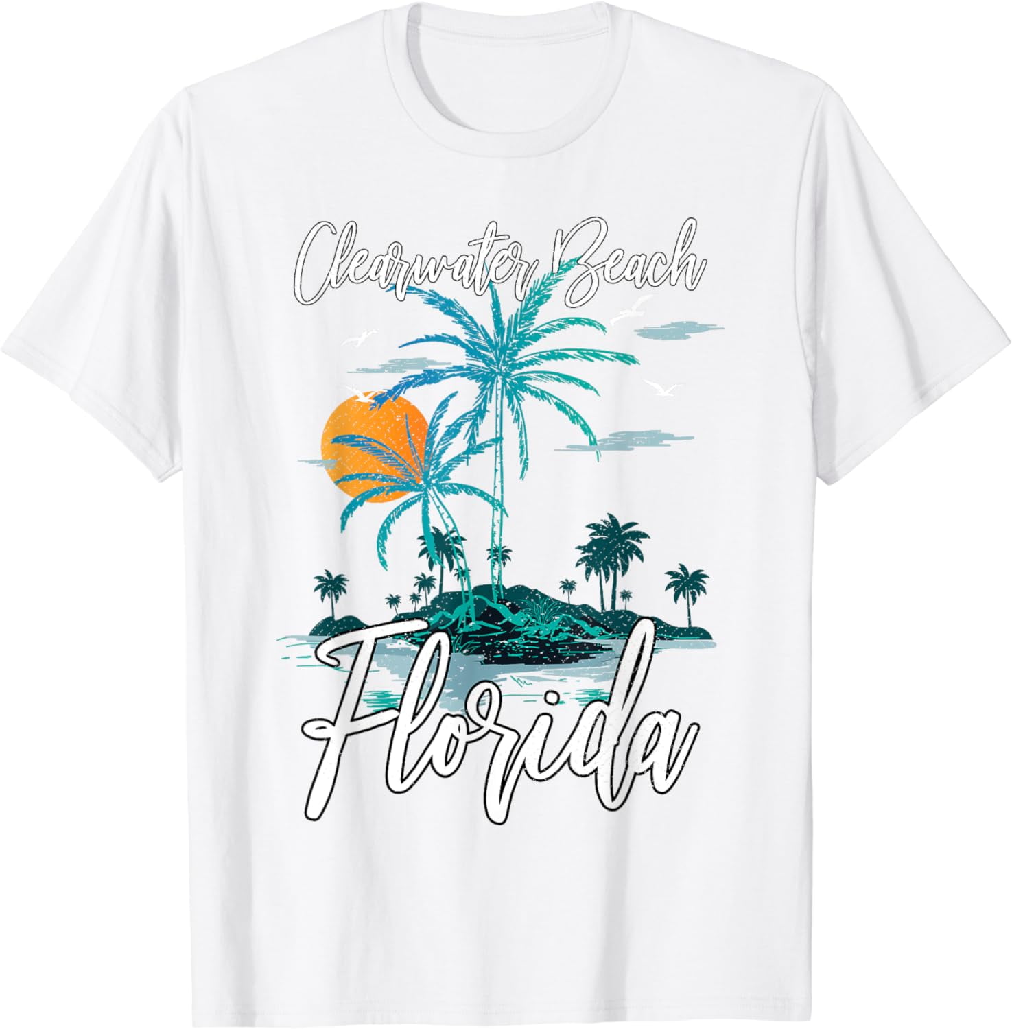 Family Vacation Retro Sunset Florida Clearwater Beach T-Shirt - Walmart.com