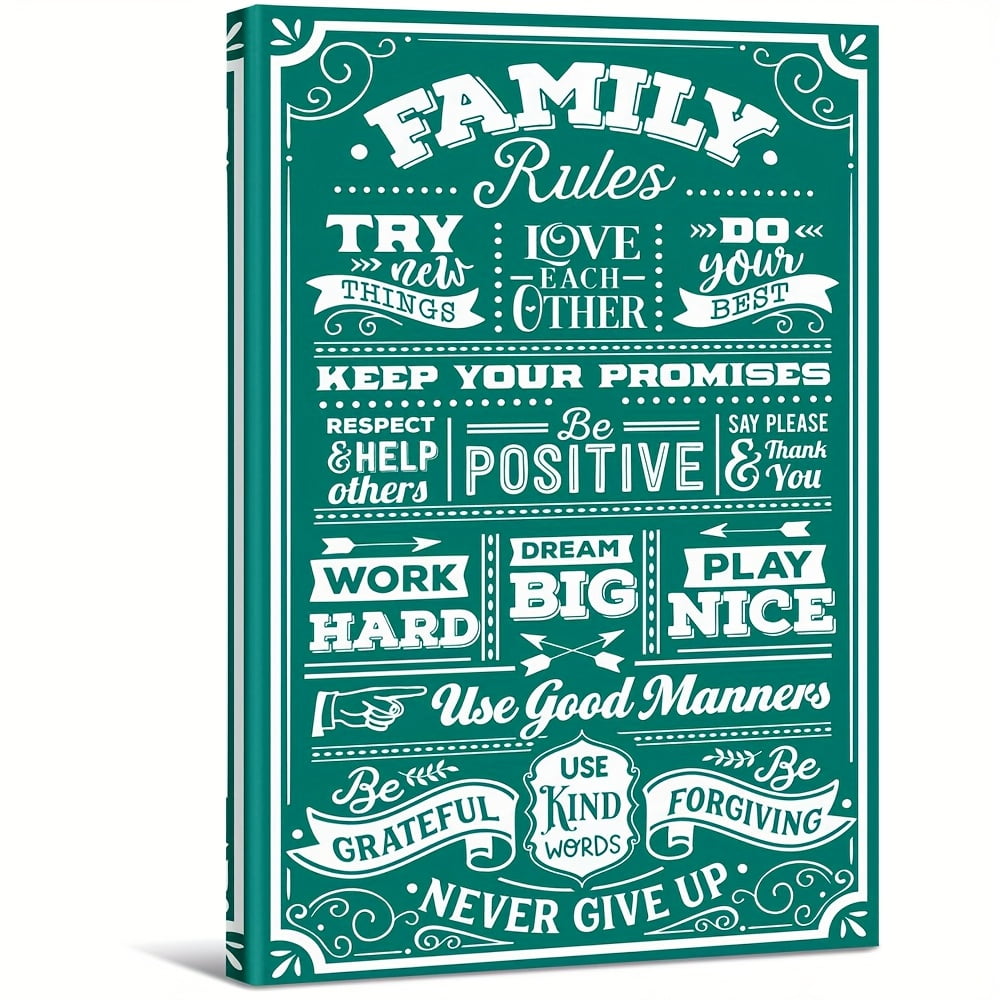 Family Values And Positive Behavior Guidelines. Large Wooden Framed ...