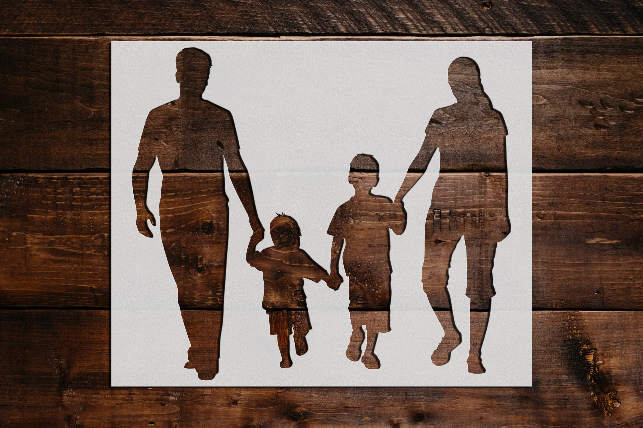Family Walking Stencil - Art and Wall Stencil (51"x90") - Walmart.com