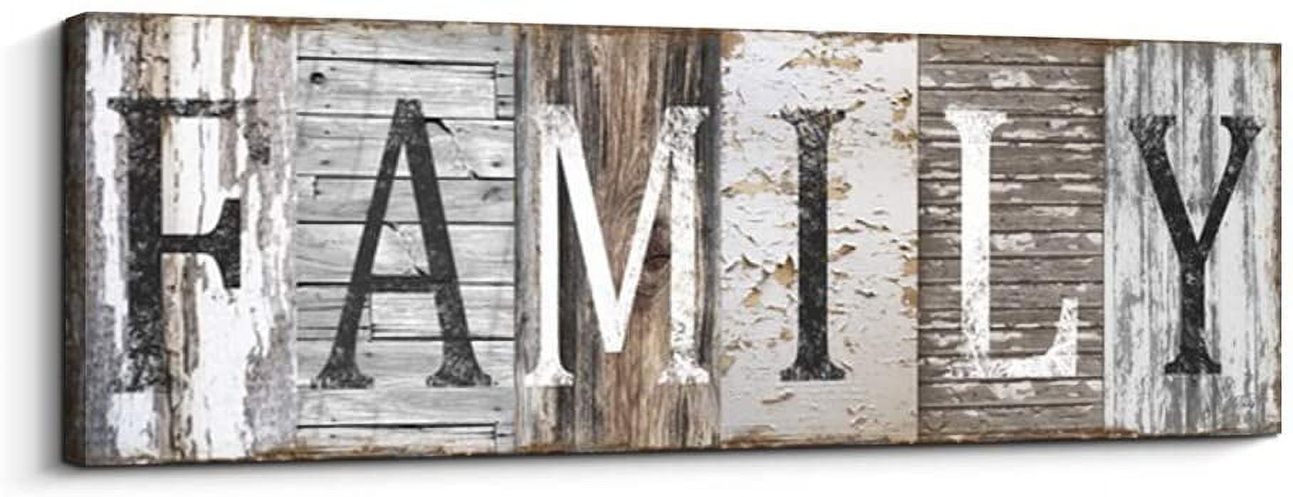 Walmart Rustic Farmhouse Family Wall Sign Decor, Wooden Artwork ...