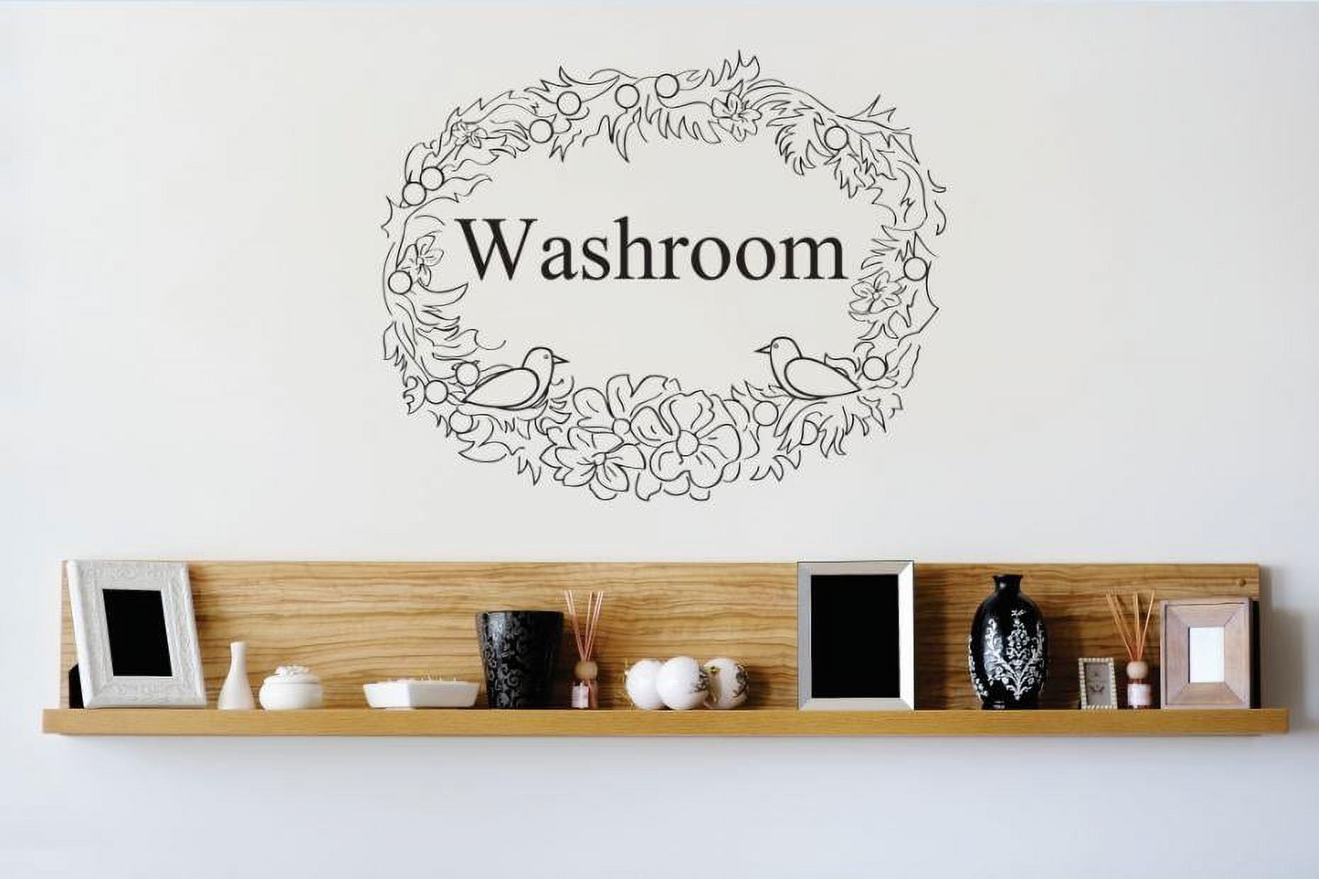 Family Washroom Cute Signs Wall Decal Decoration Word Washroom ...