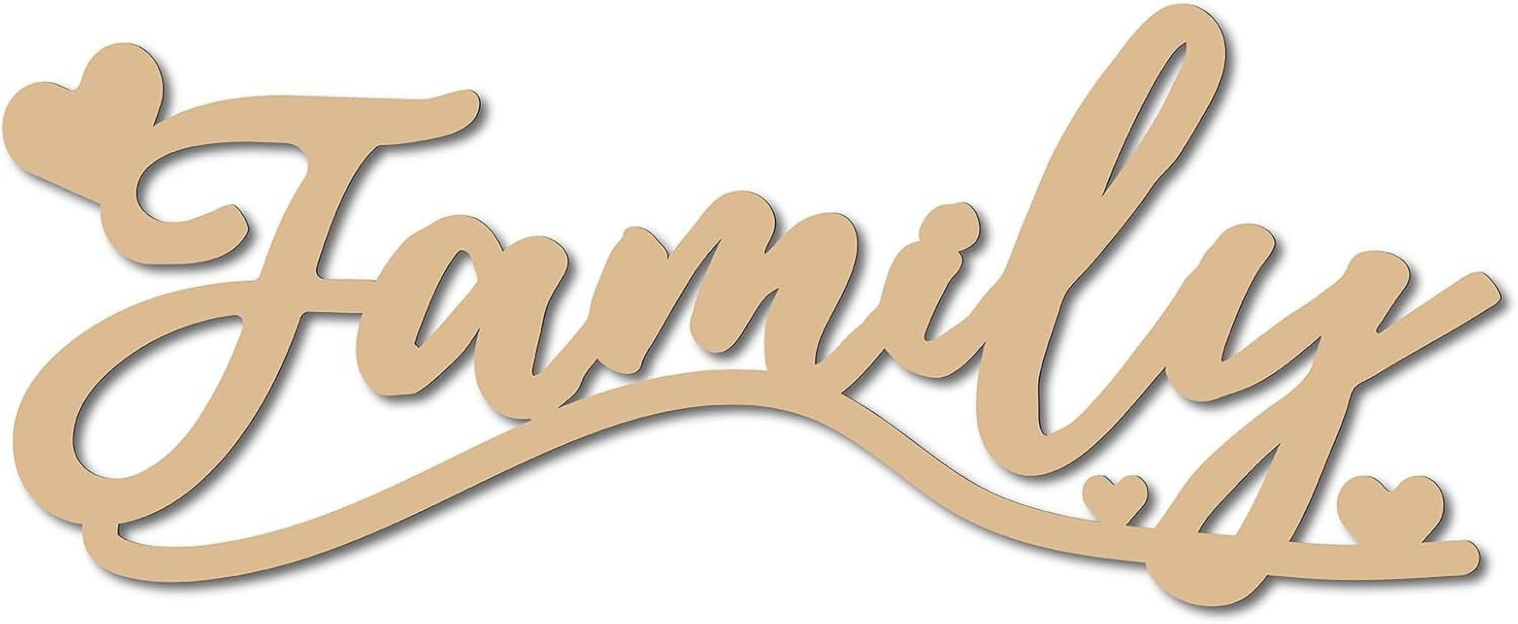 Family Wooden Letters Cutout Signs Heart Laser Cut Wood Sign Art Words ...