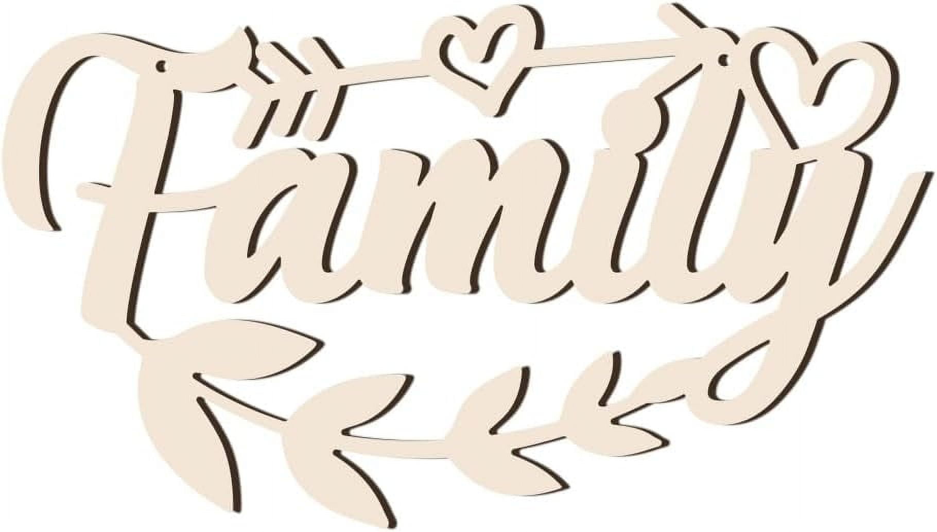 Family Wooden Sign Wood Family Decorative Wooden Cutout Wood Letters ...