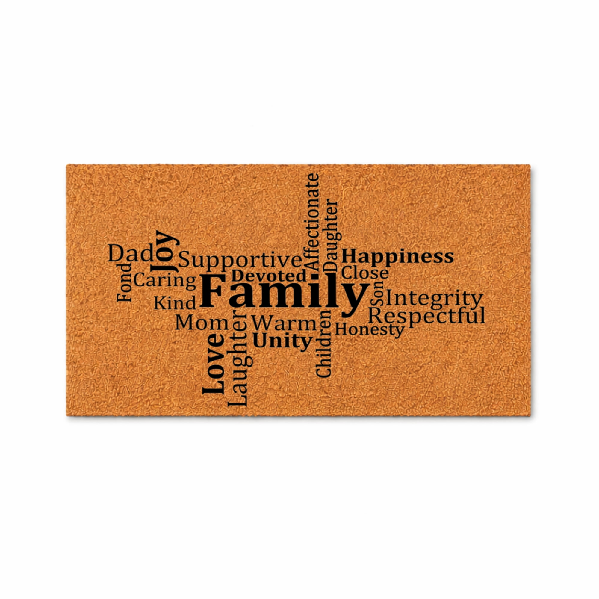 Family Word Art Doormat, Welcome Door Mat, Entryway Doormat ...