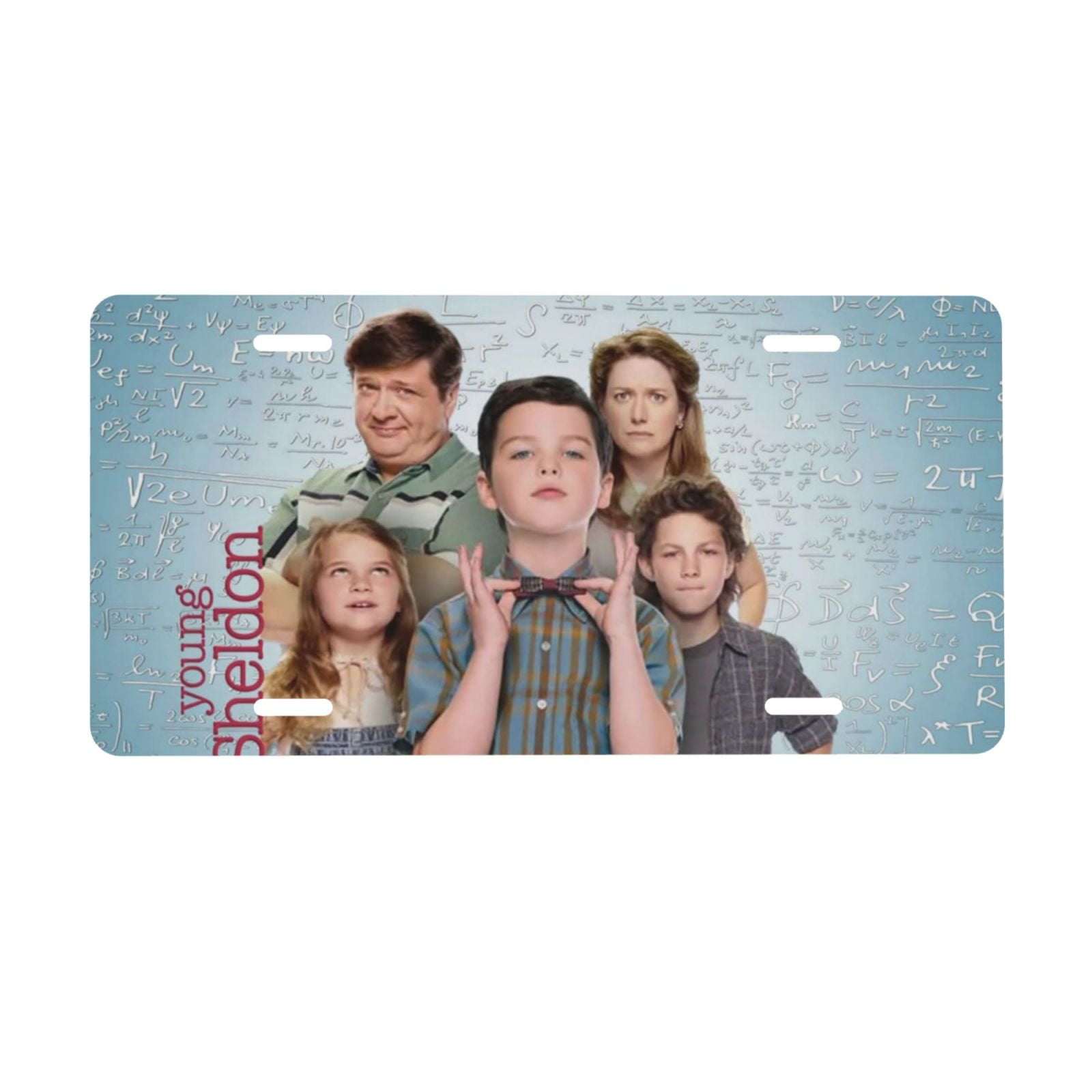 Family Young Sheldon License Plate Cover Vanity Tag Decorative Aluminum ...