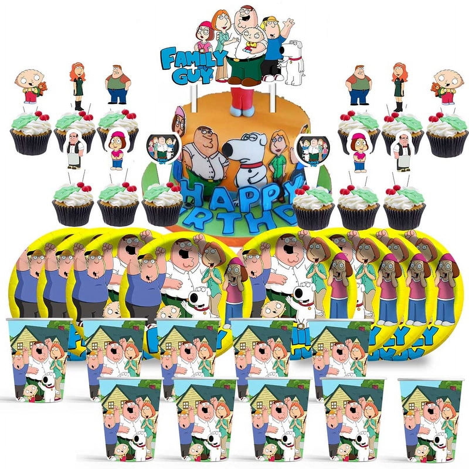 Family guy Birthday Cups Party Supplies Plates Decorations Cake Topper ...