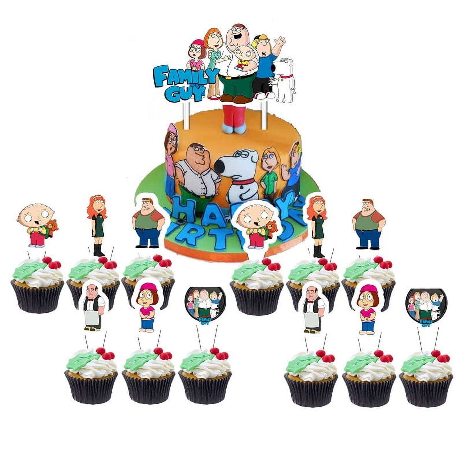 Family guy Cake Topper CupcakeS Set Birthday Party Supplies Decoration ...