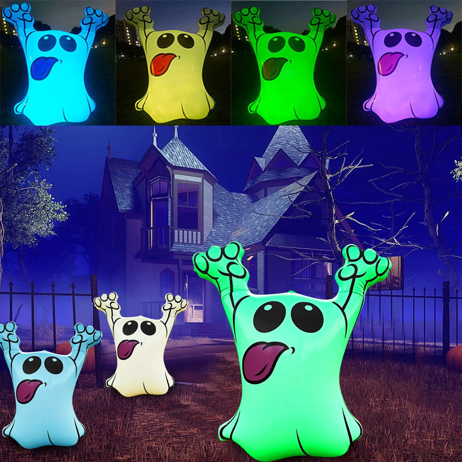 Family of 4 Sculpture Decorations 28 Inch Inflatable With Built In ...