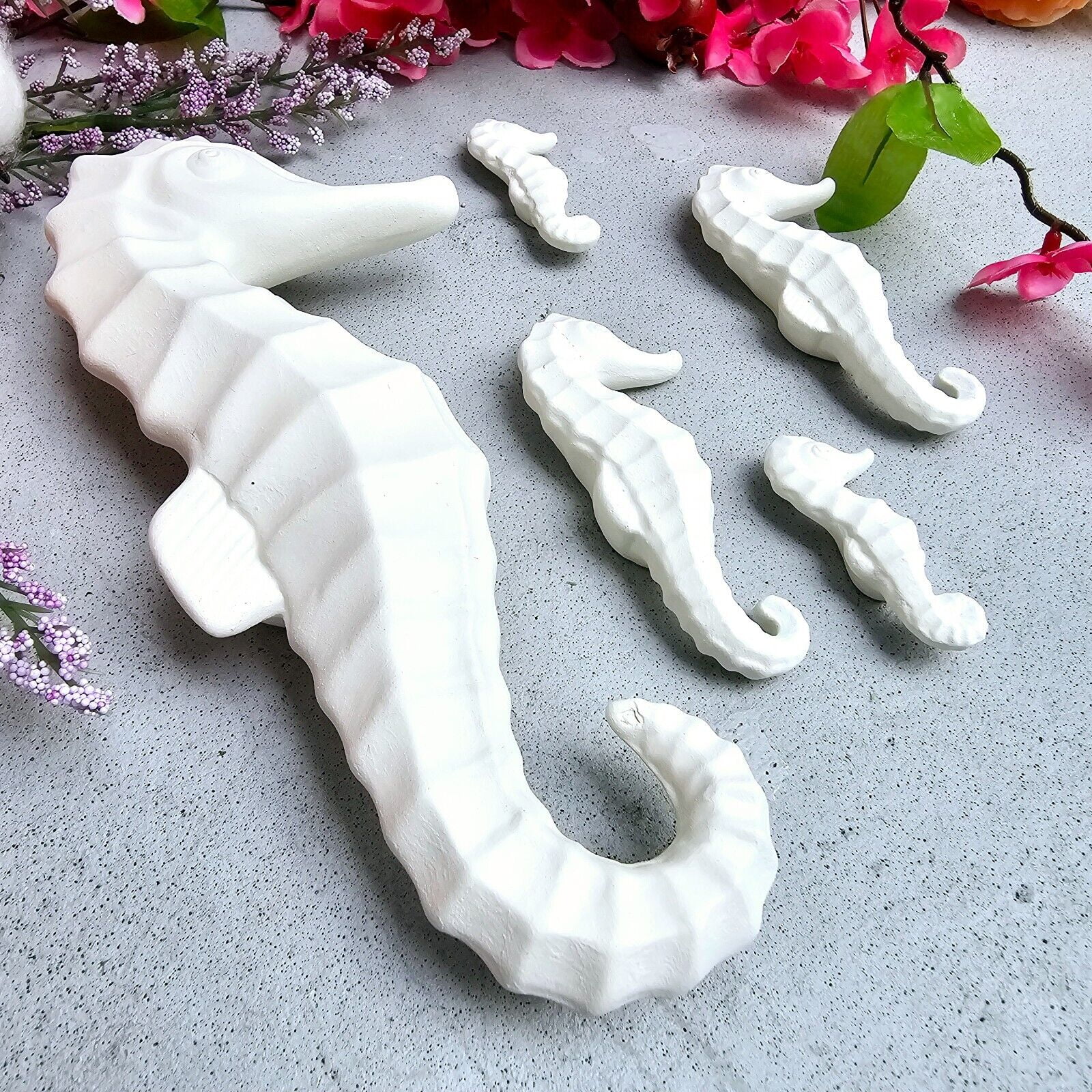 Family of Seahorses 7.3" Ceramic Bisque Ready To Paint Pottery ...