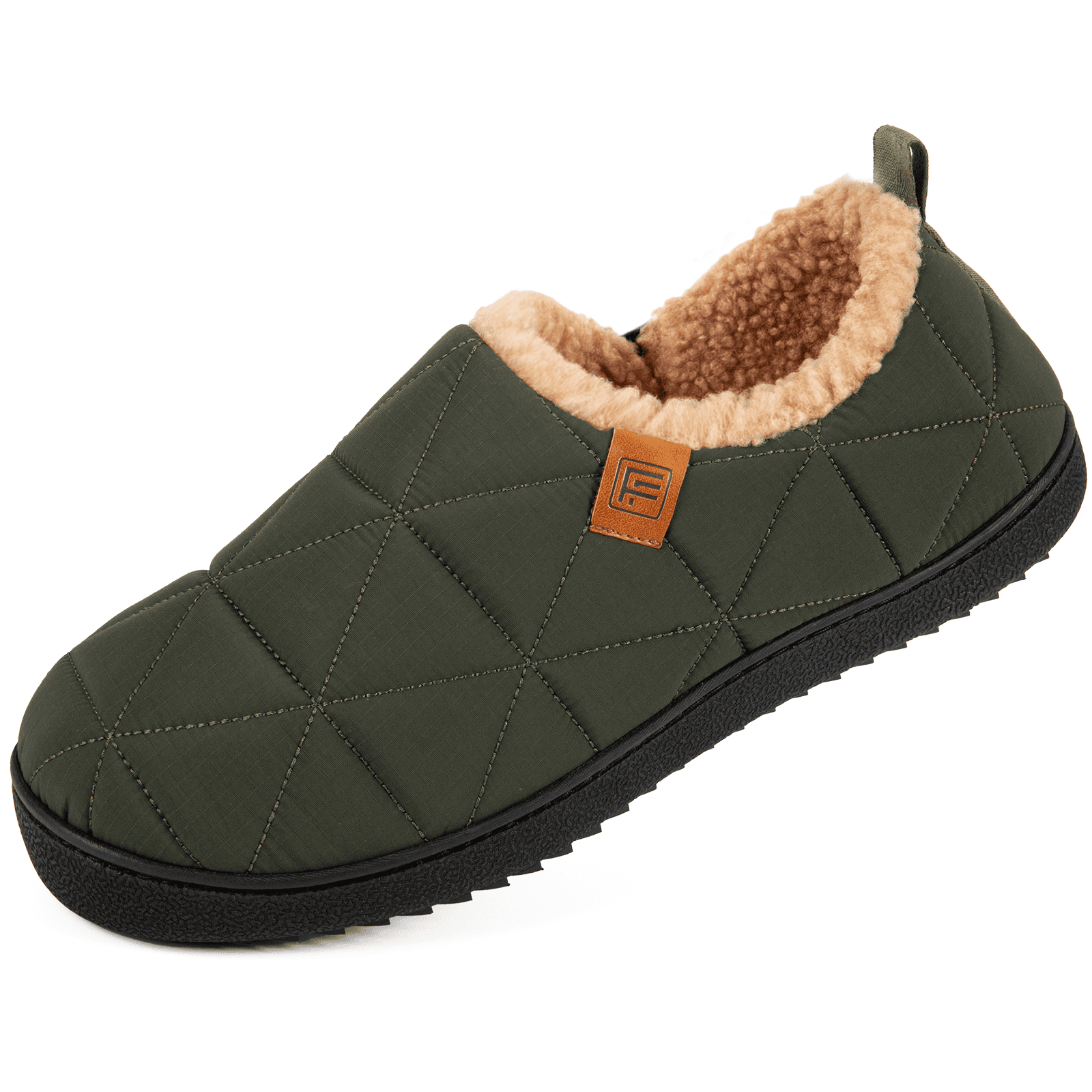 FamilyFairy Men's Quilted Nylon Slippers - Memory Foam Comfort, Non ...