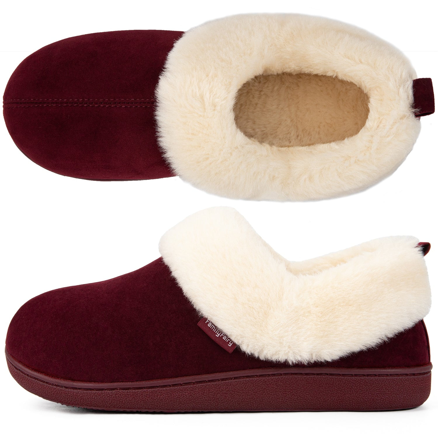 FamilyFairy Women Memory Foam Bootie Slippers, Warm Cozy Micro Suede ...