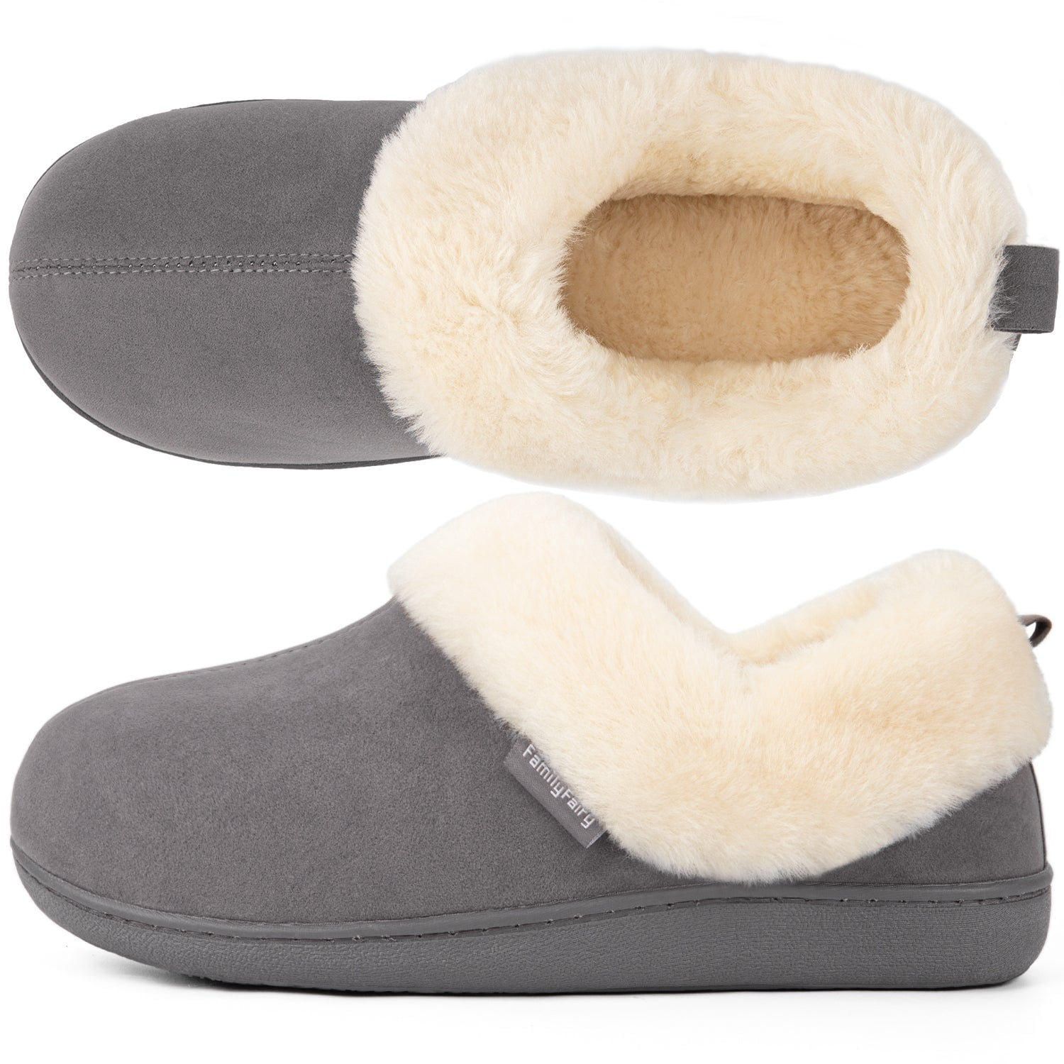 FamilyFairy Women Memory Foam Bootie Slippers, Warm Cozy Micro Suede ...