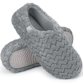 DualTop Women's Fuzzy Polar Fleece Slippers, Memory Foam Sole ...