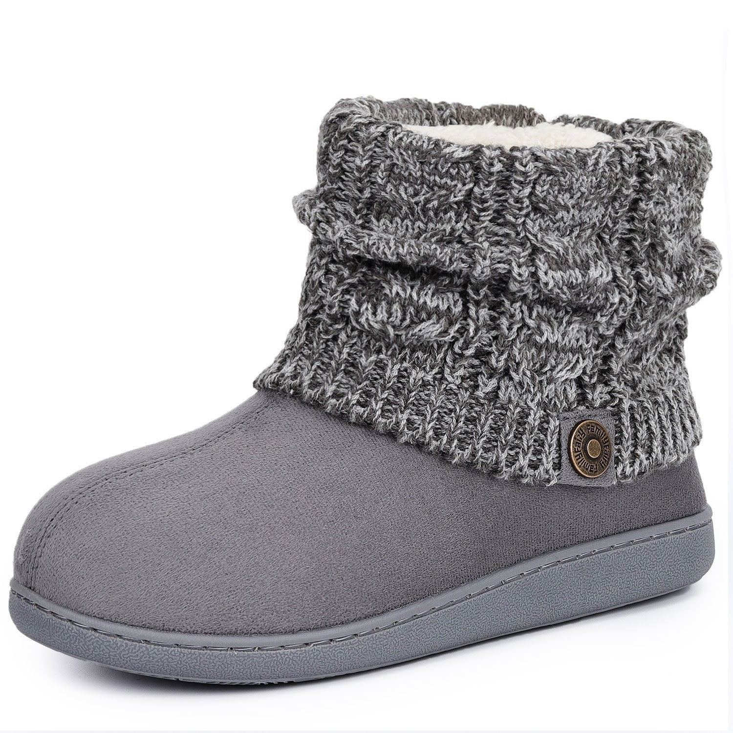 LongBay Familyfairy Women's Woolen Yarn Knit Bootie Slippers Warm Plush ...