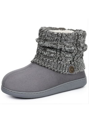 GURGER Booties Slippers Women Winter Knit Slipper Boots Ladies Plush ...