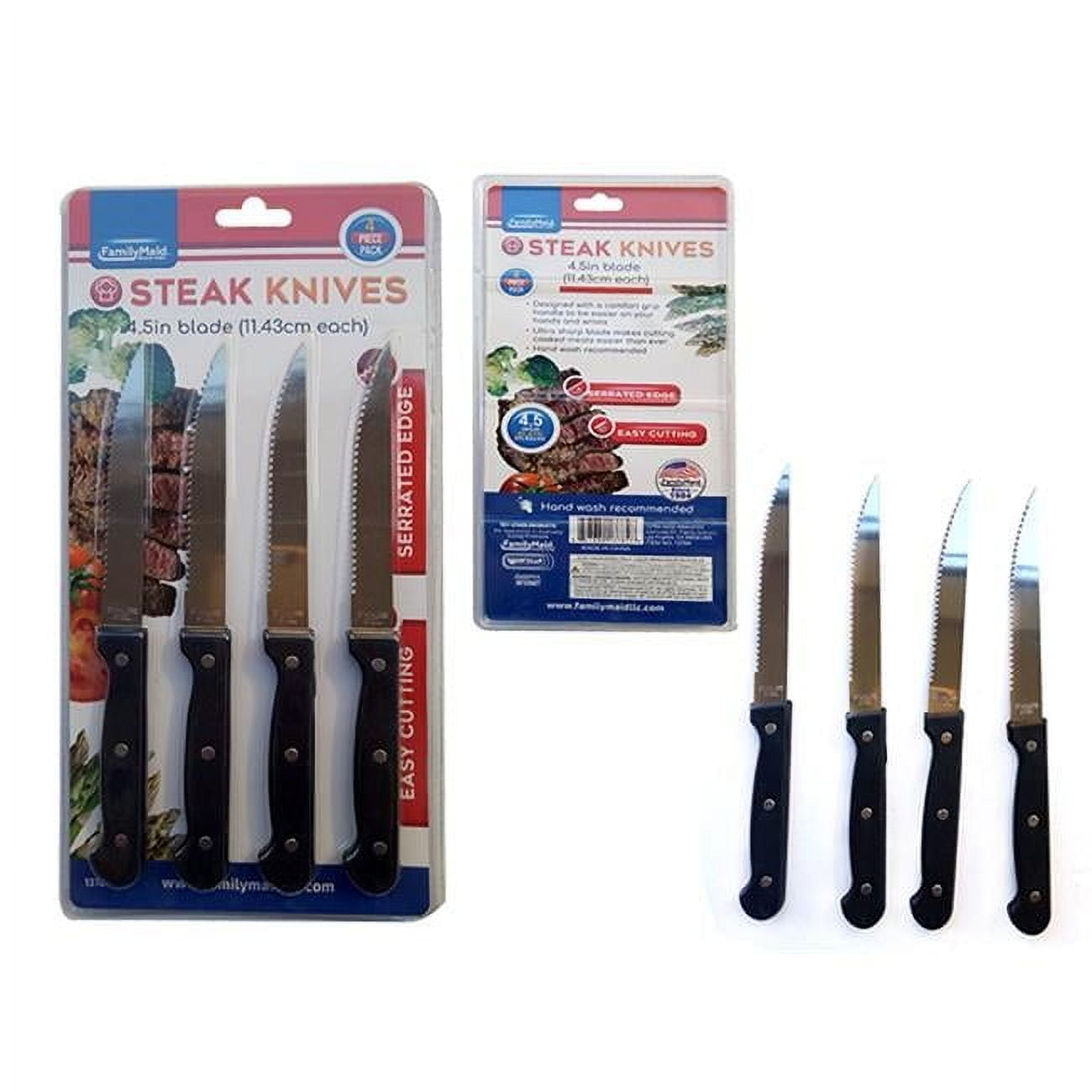 FamilyMaid 13784 4.5 in. Steak Knives with Blade - 4 Piece - Walmart.com