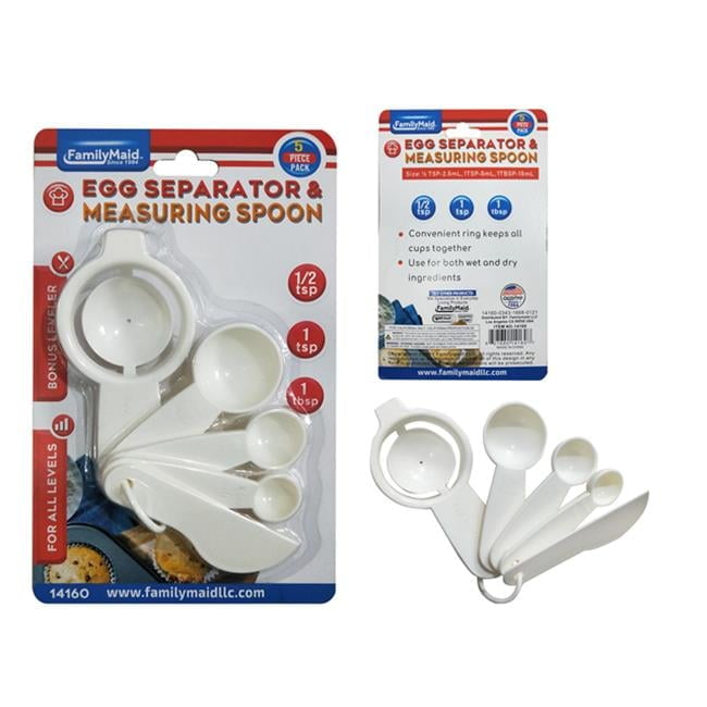 FamilyMaid 14160 Egg Separator & Measuring Spoon - 5 Piece - Walmart.com