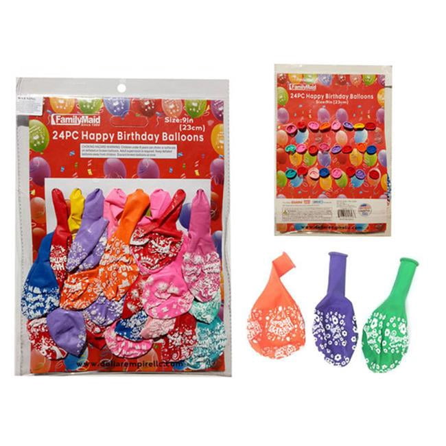 FamilyMaid 15326 9 in. & 1.8 g 24 Piece Assorted Color Happy Birthday ...