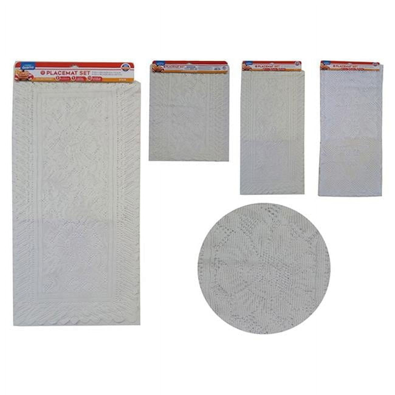 FamilyMaid 37225 Center Table Mat & Placemat Set, White & Beige - 3 ...