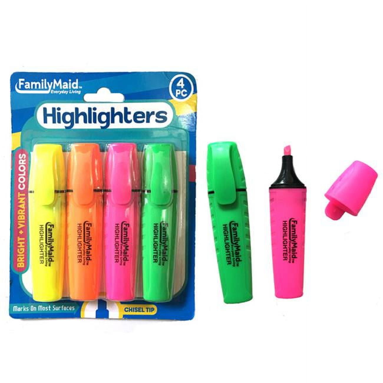 FamilyMaid 4 Assorted Color Highlighters, 4 Piece - Pack of 144 ...
