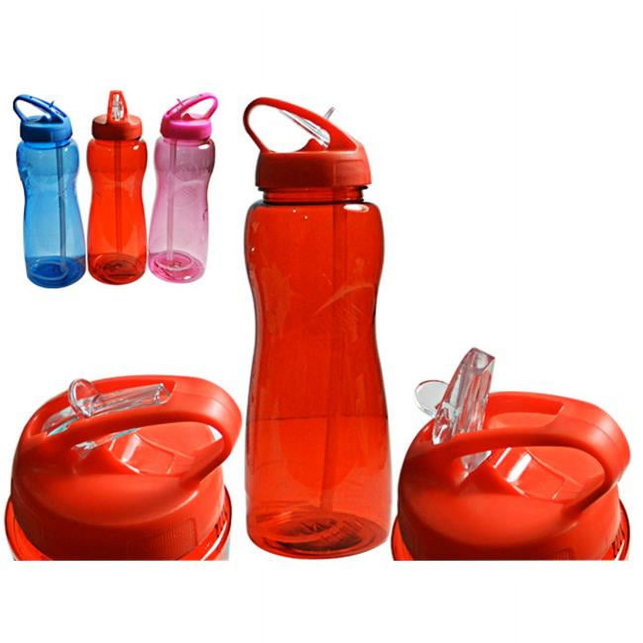 FamilyMaid 62267 1000 ml Red, Blue & Pink Sport Water Bottle - Pack of ...