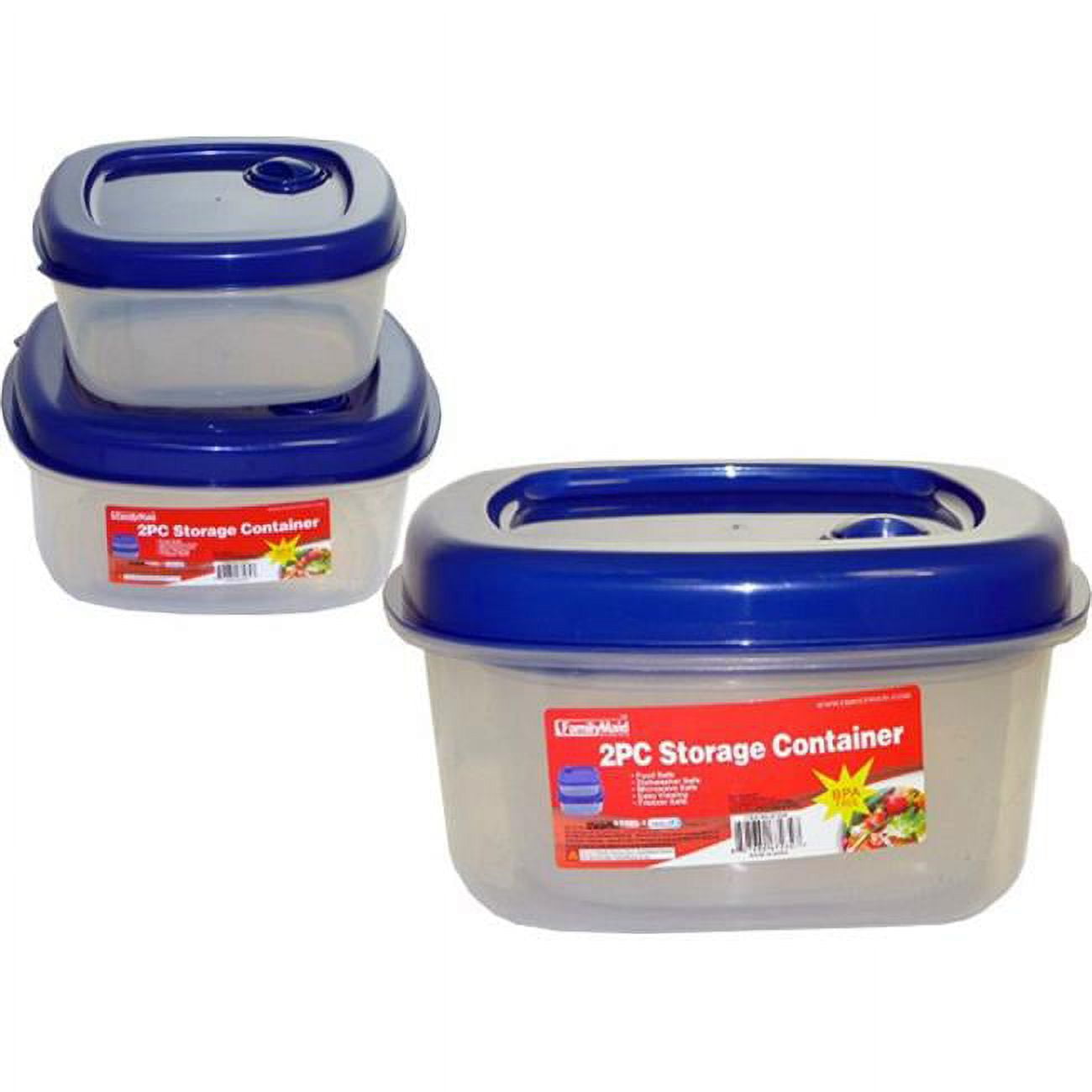 FamilyMaid 67234 2 Piece Medium & Small Square Food Container with ...