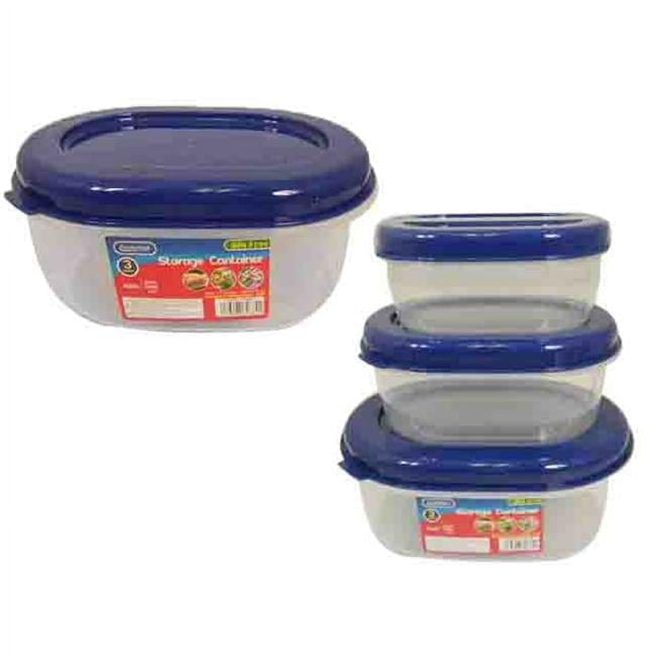 FamilyMaid 88268C Food Oval Container, Blue - 3 Piece - Walmart.com