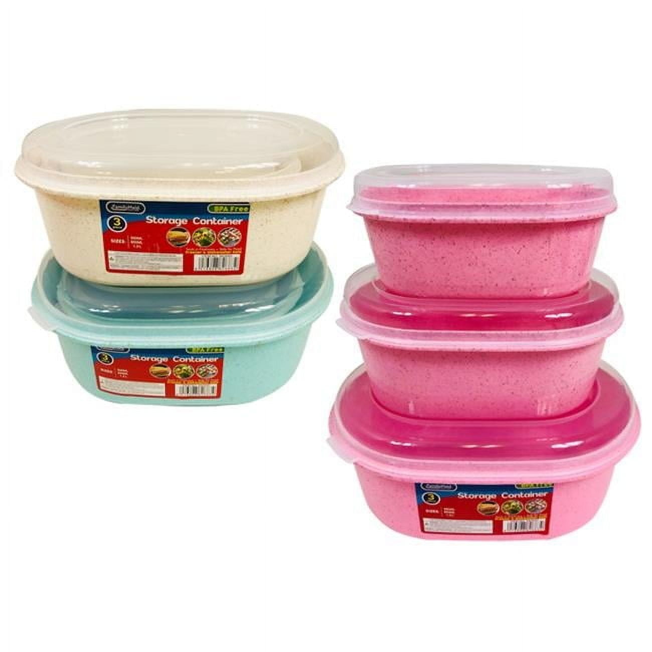 FamilyMaid 88268D Food Oval Container, 3 Assorted Color - 3 Piece ...