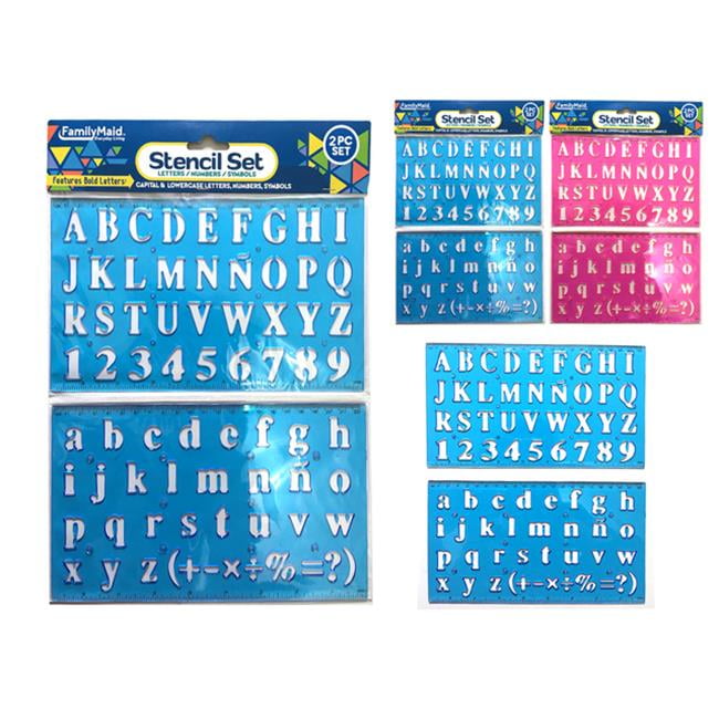 FamilyMaid Blue & Pink Lettering Stencils, 2 Piece - Pack of 144 ...
