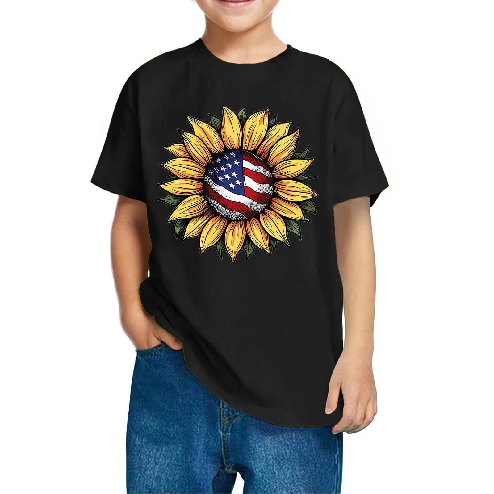 FamilyThread American Flag Shirt for Kids Boys Girls th of July Outfit ...