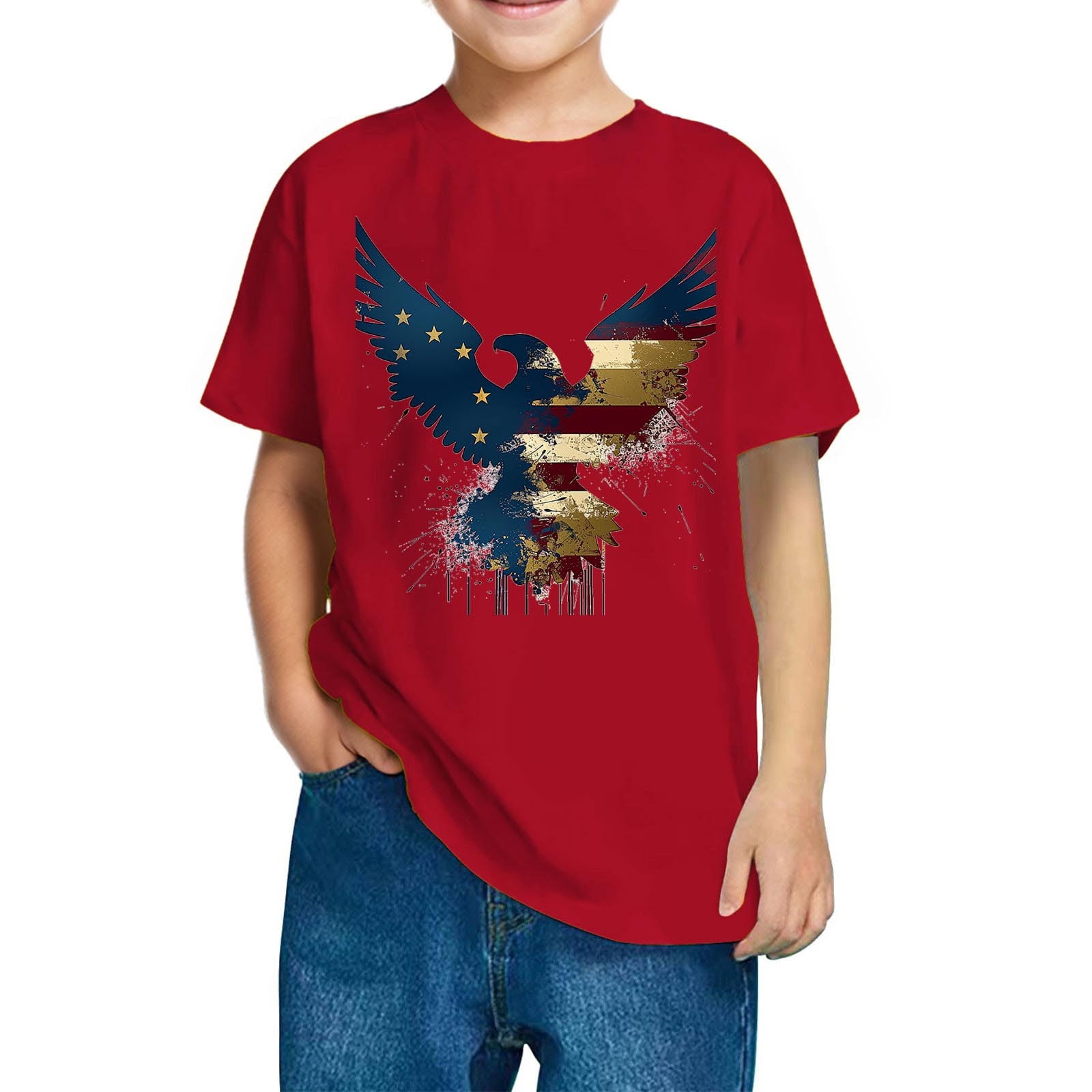 FamilyThread Kids Fourth of July Shirt for Boys Girls Red White and ...