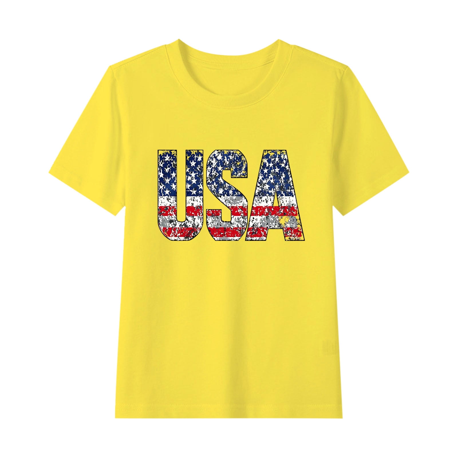 FamilyThread Kids Striped Shirts Short Sleeve Boy Girls July 4th ...