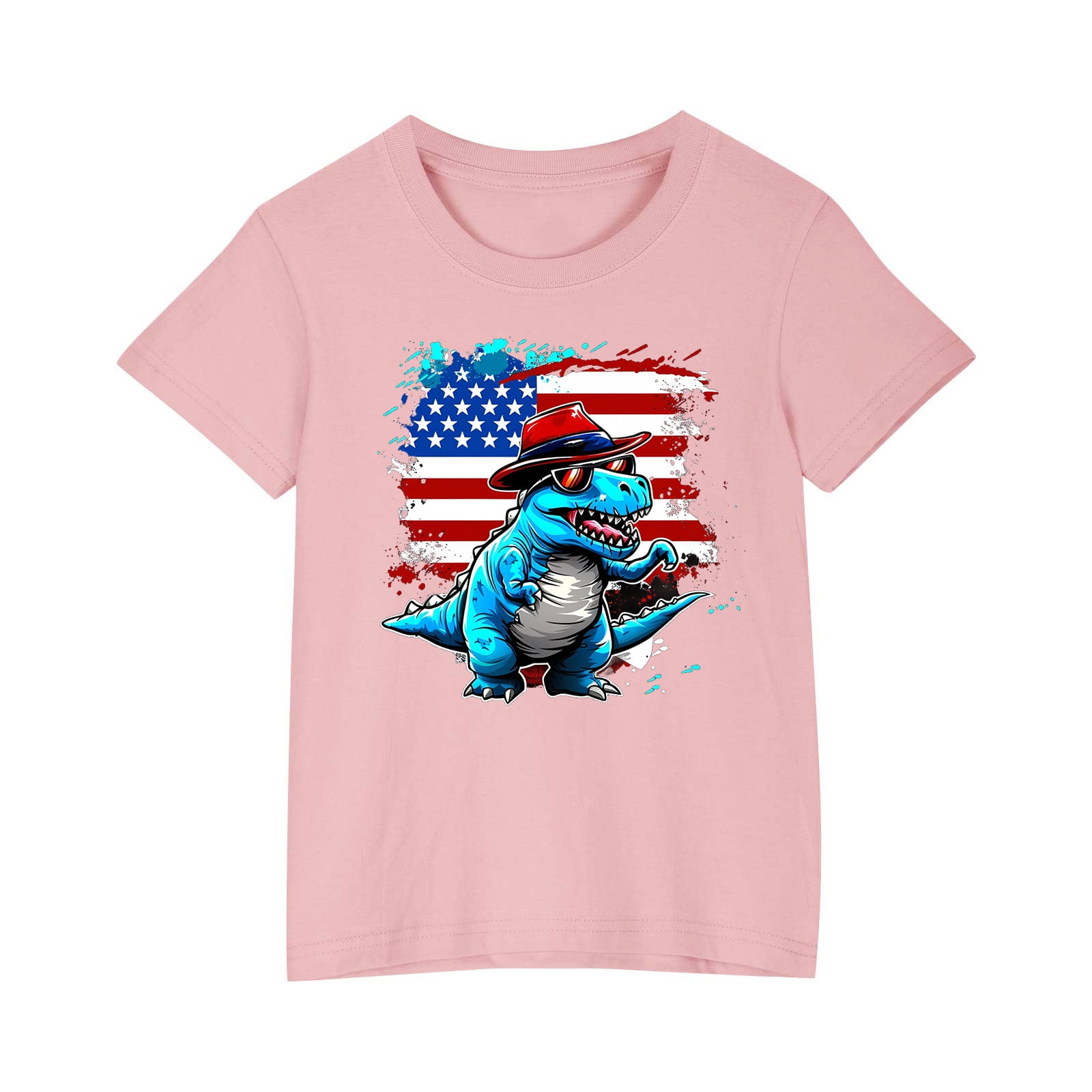 FamilyThread Kids Striped Shirts Short Sleeve Boy Girls July 4th ...