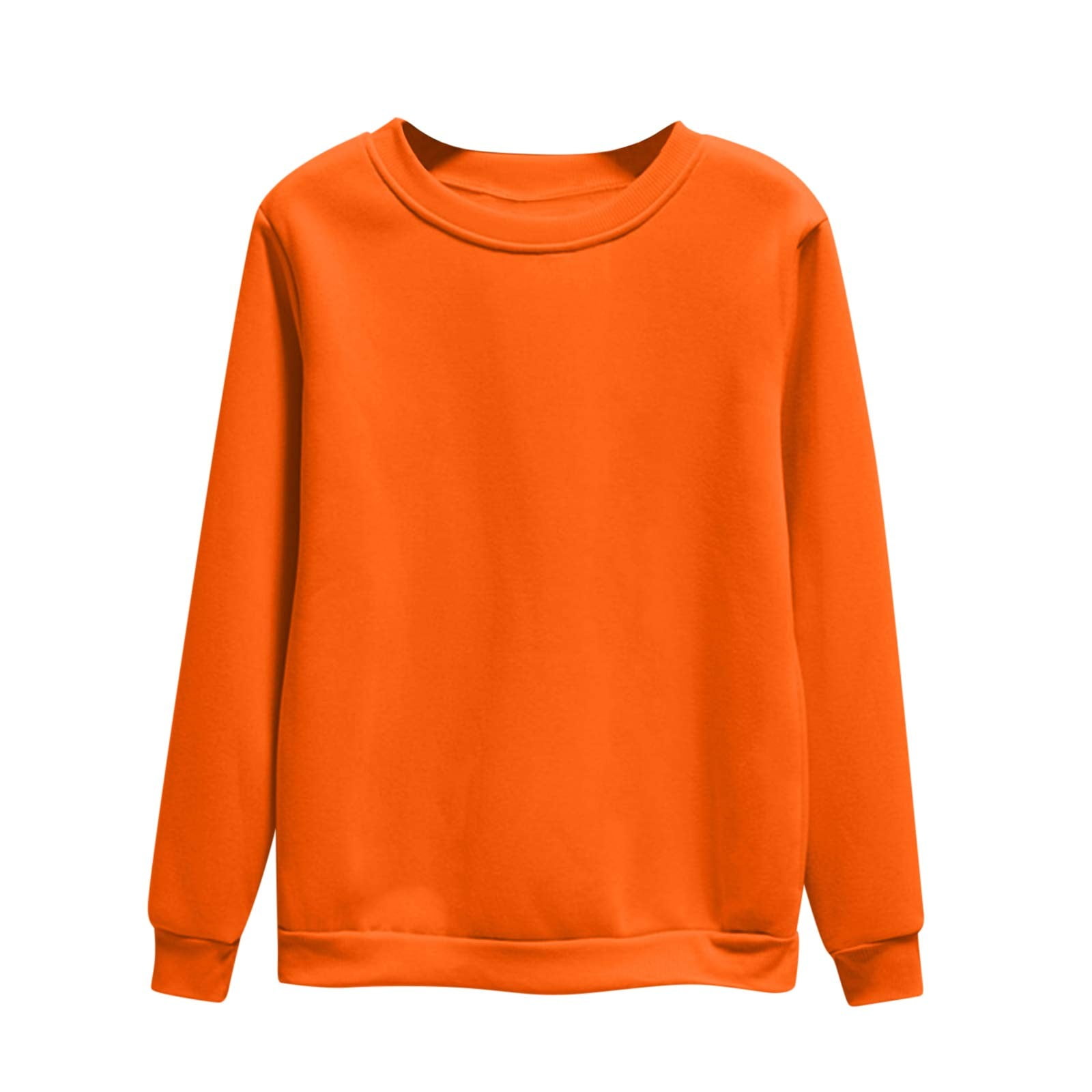 FamilyThread Women's Casual Long Sleeve Crew Neck Solid Color ...