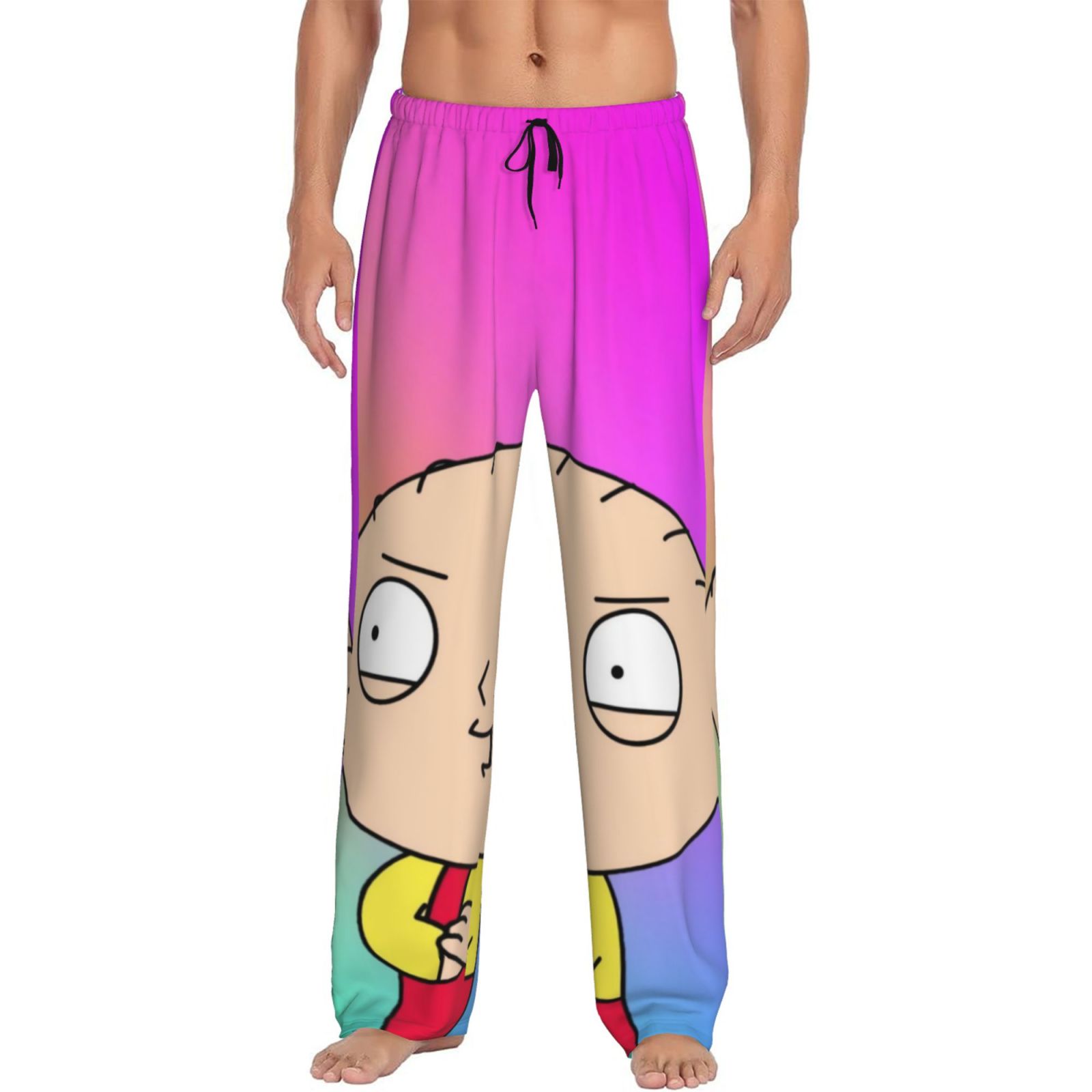 Familyguy Anime Cartoon All-Over Print Men'S Black Pajama Pants ...