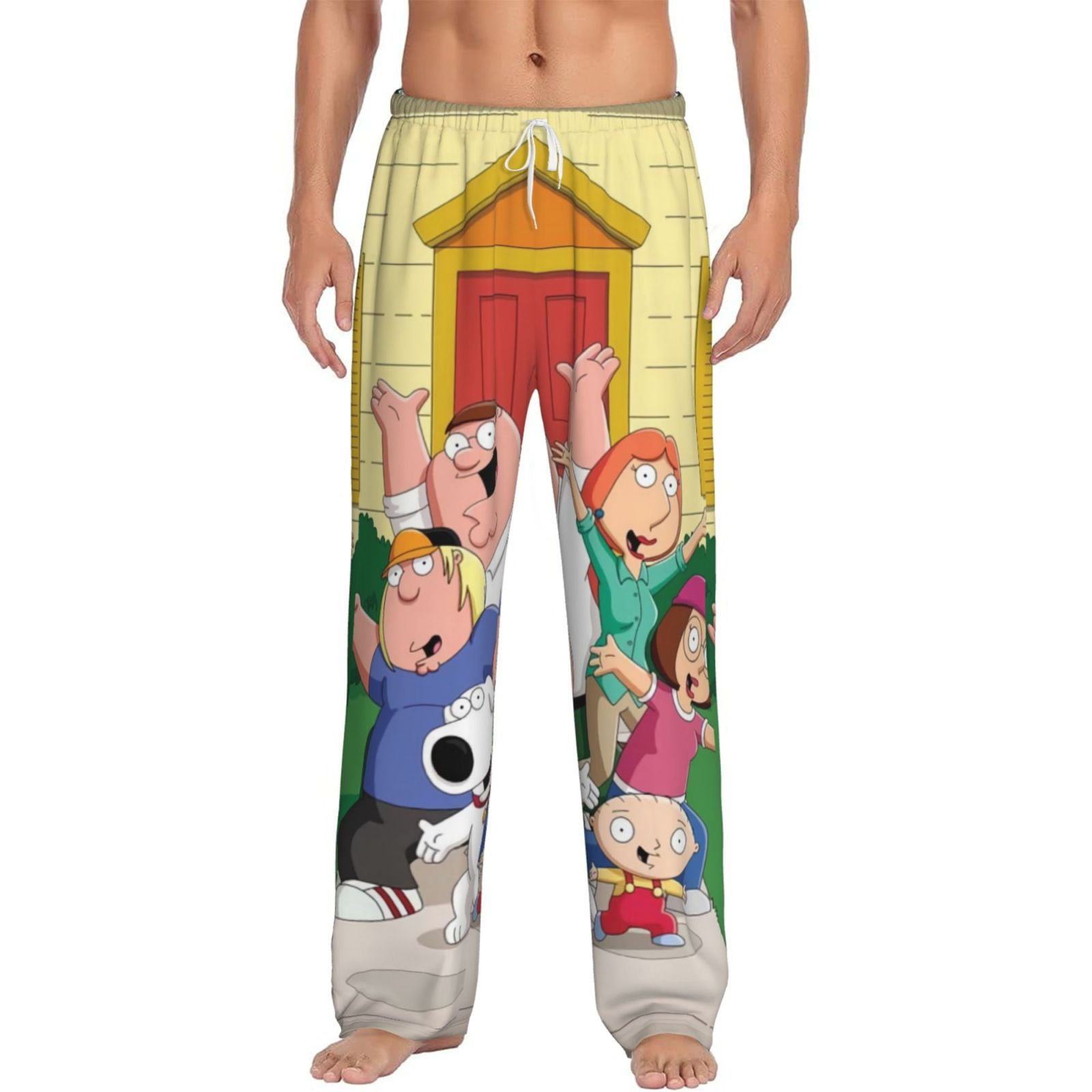 Familyguy Anime Cartoon All-Over Print Men'S Black Pajama Pants ...