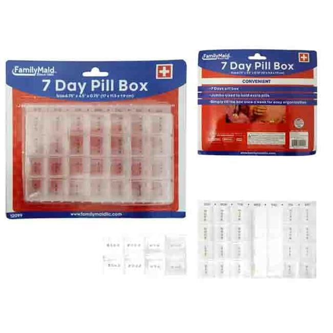 Familymaid 12099 7 Day Pill Box, 6.75 x 4.5 x 0.75 in. - Pack of 72 ...