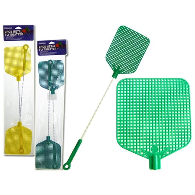 Familymaid 12500 Metal Green & Yellow Fly Swatter, 2 Piece - Pack of 96 ...