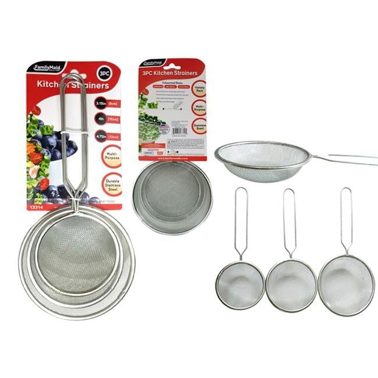 Familymaid 13314 3.5, 4 & 4.75 in. Red Strainer with Handle - Pack of ...