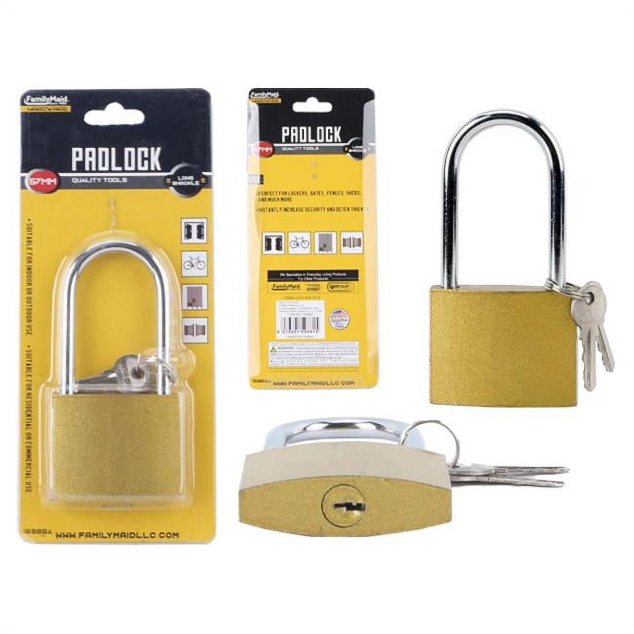 Familymaid 15986A 57 mm Long Shackle Brass Padlock - Walmart.com