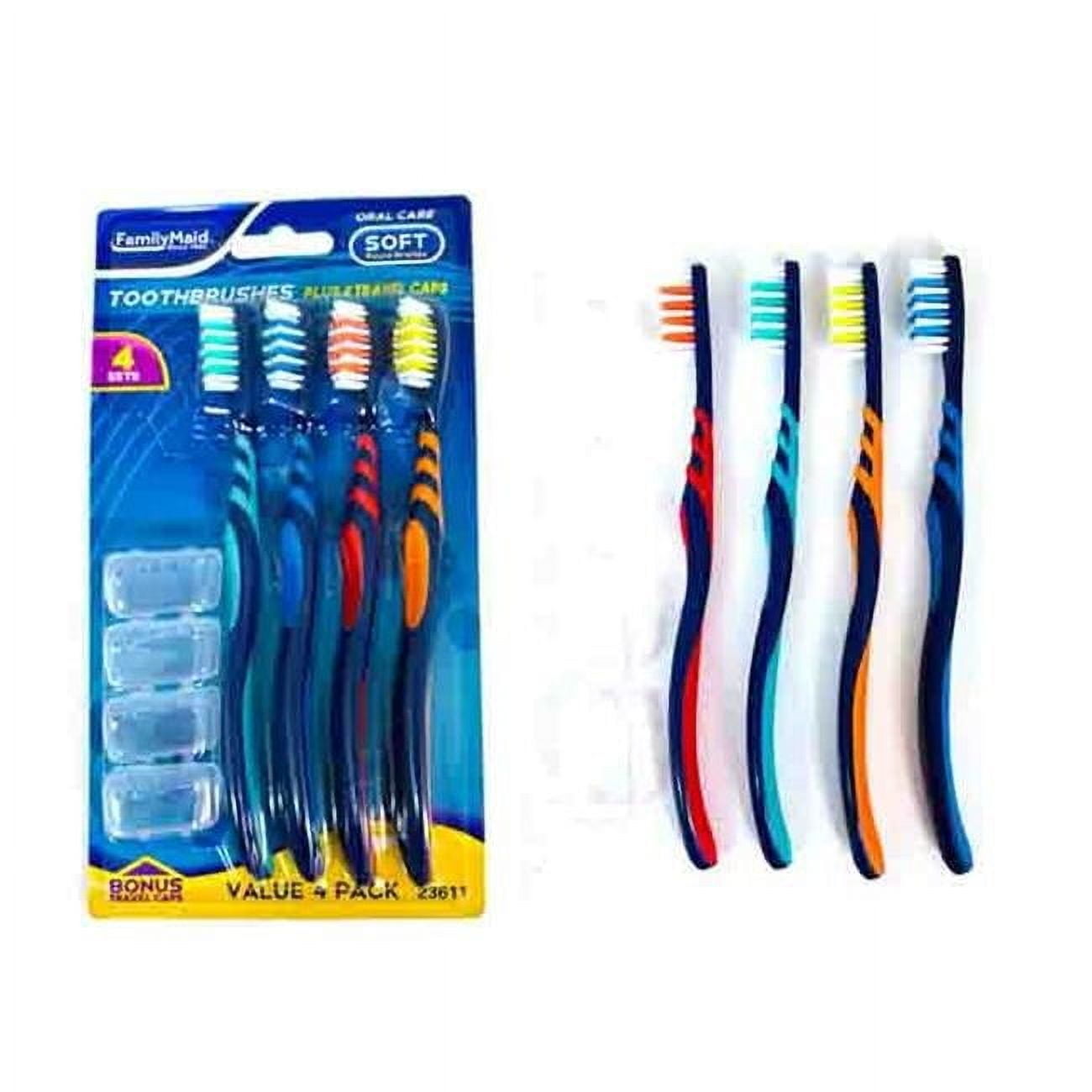 Familymaid 23611 Toothbrush Set with Cap, Assorted Color - 4 Piece ...
